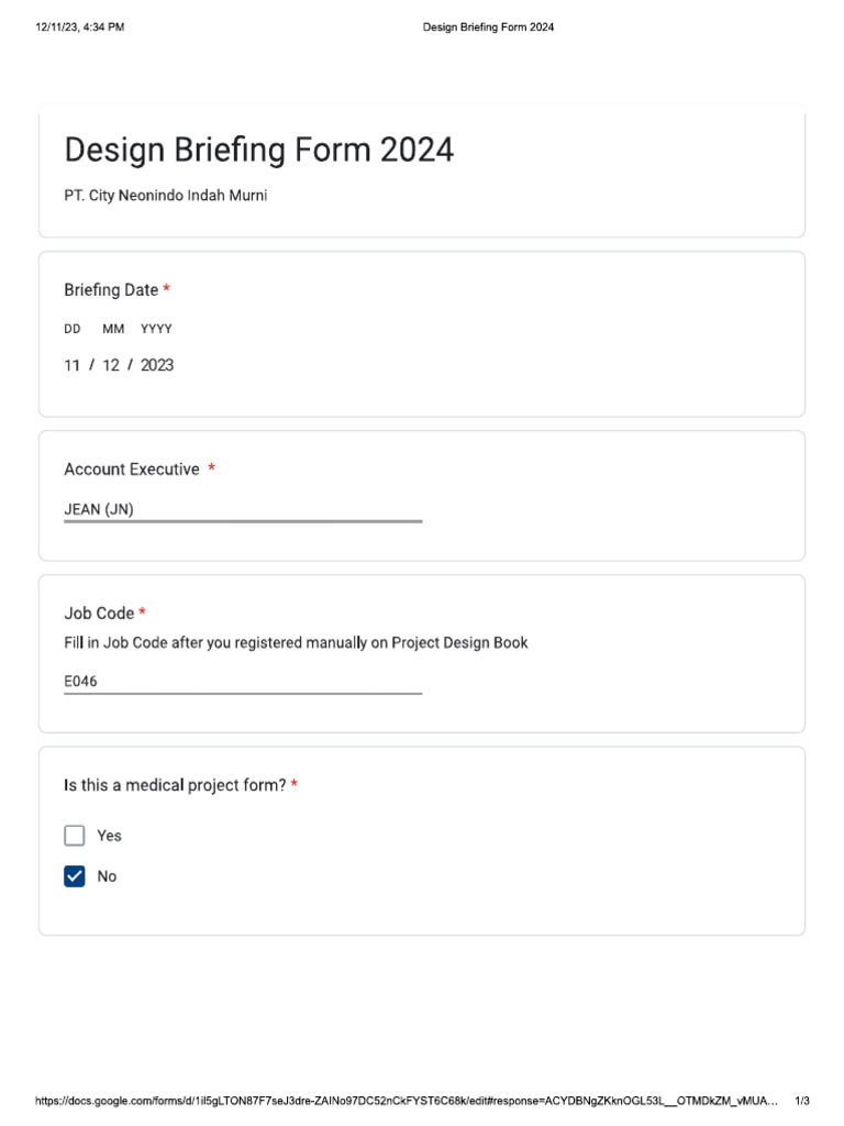Briefing Form 2024 E004 | PDF