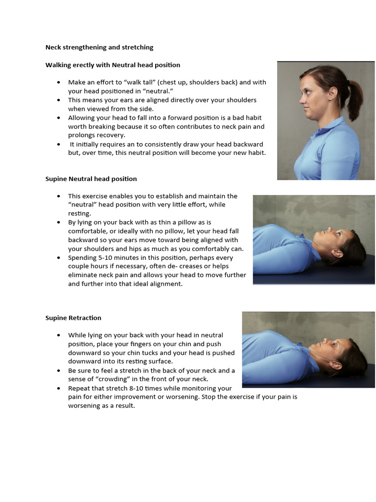 Neck Strengthening and Retraction Exercises | PDF | Anatomical Terms Of ...