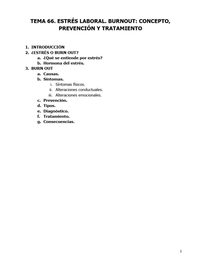 Tema 66 | PDF | Burnout ocupacional | Estrés (biología)