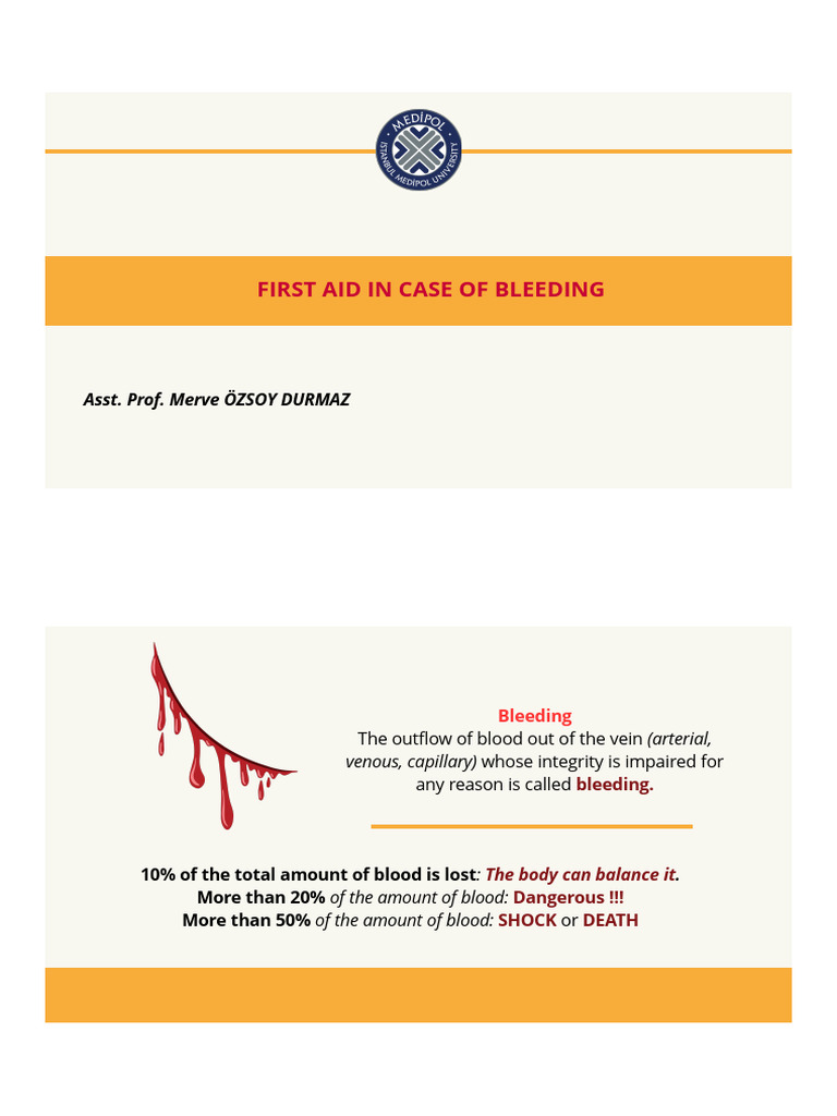 First Aid for External Bleeding | PDF | Bleeding | Shock (Circulatory)