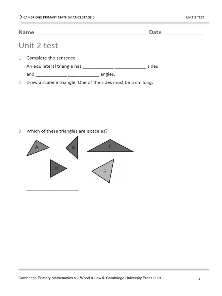 Unit 2 Test: Name - Date | PDF