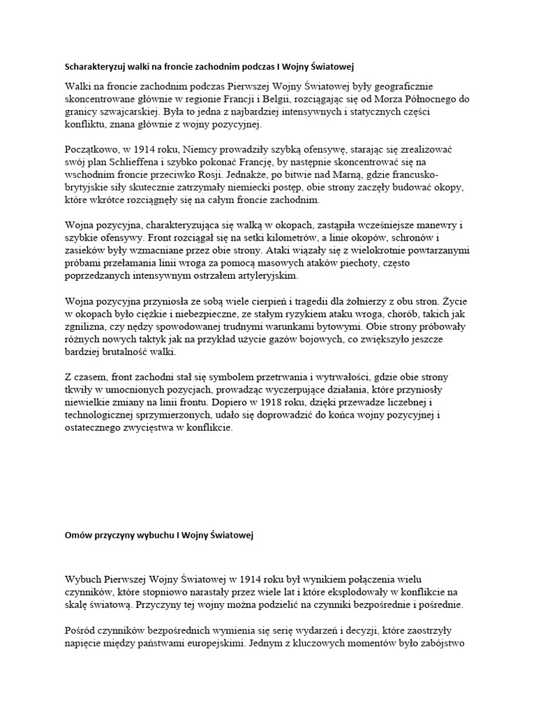 Praca Domowa Historia | PDF