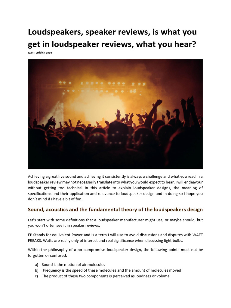 Loudspeakers | PDF | Loudspeaker | Audio Electronics