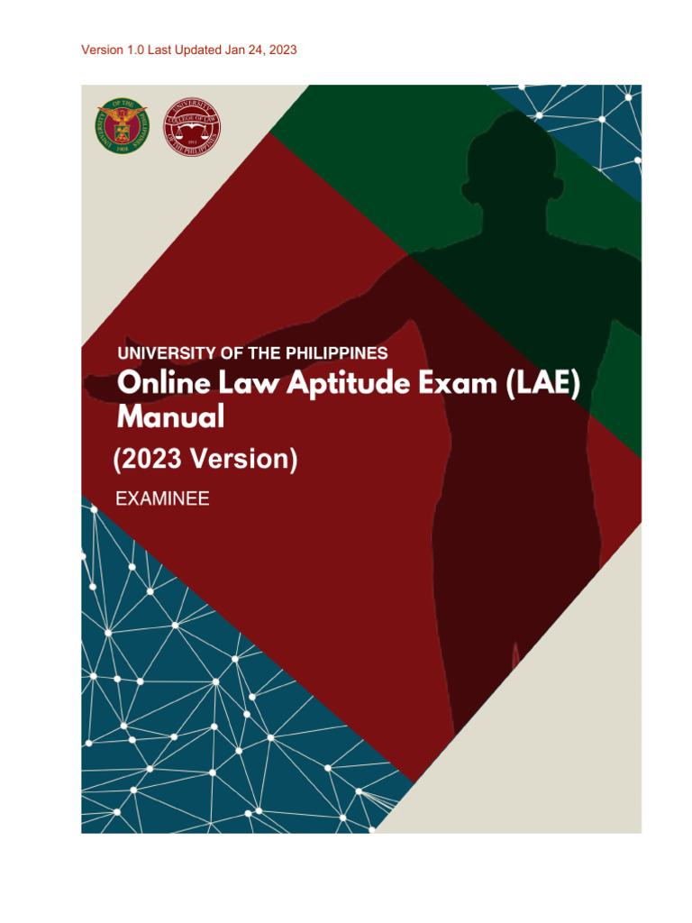 LAE 2023 Manual For Examinees | PDF | Password | Login