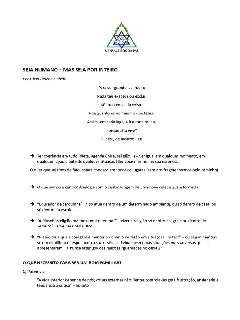 Seja Humano Mas Seja Por Inteiro | PDF | Epiteto
