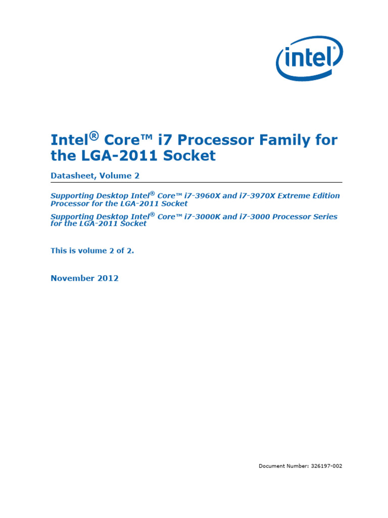 core-i7-lga-2011-datasheet-vol-2 | PDF | Bios | Computer Architecture