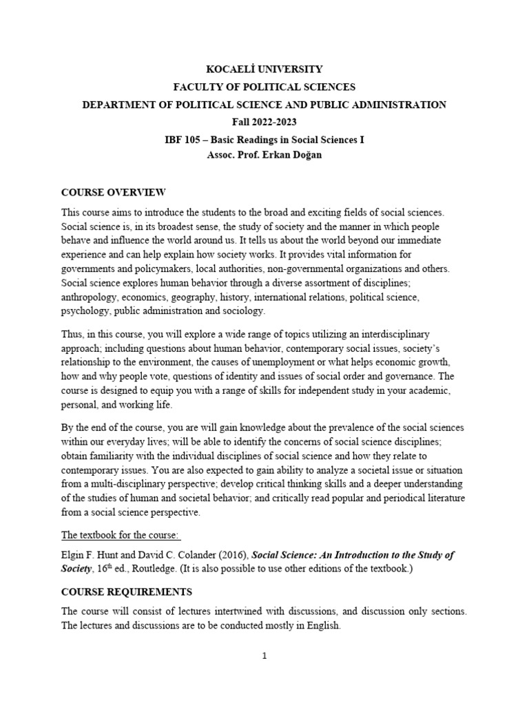 Basic Readings I - Syllabus | PDF | Social Sciences | Science