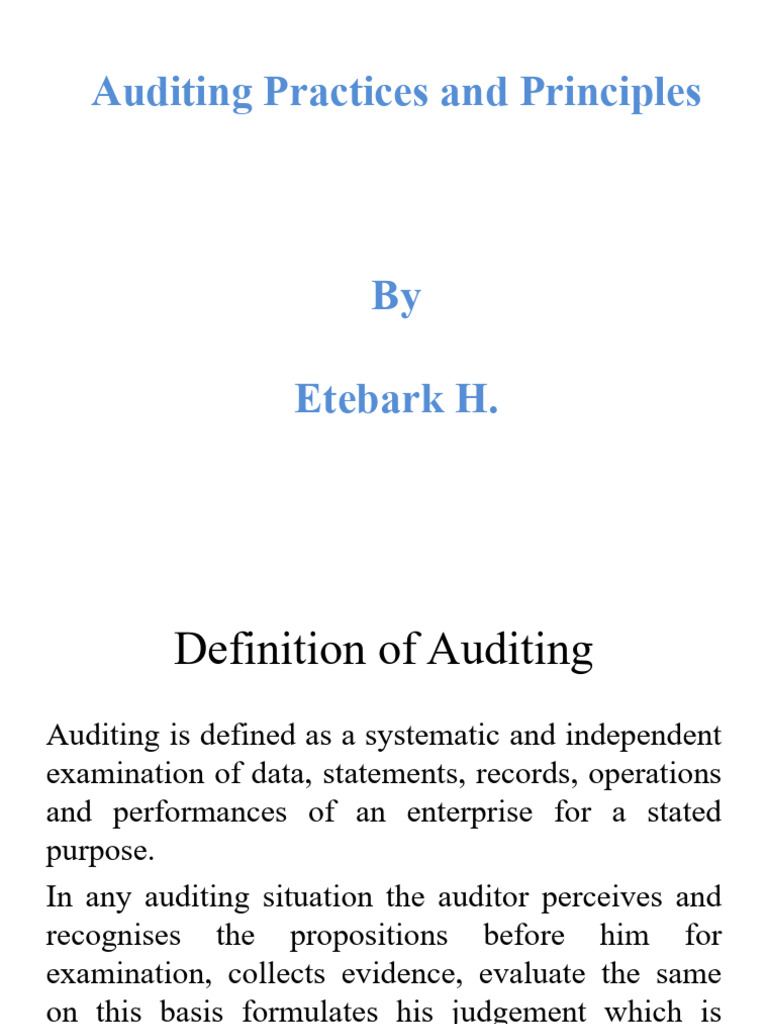 Auditing Short Note | PDF | Auditor's Report | Audit