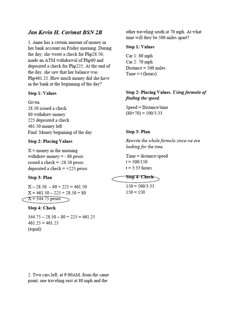 Math Activity #1 | PDF