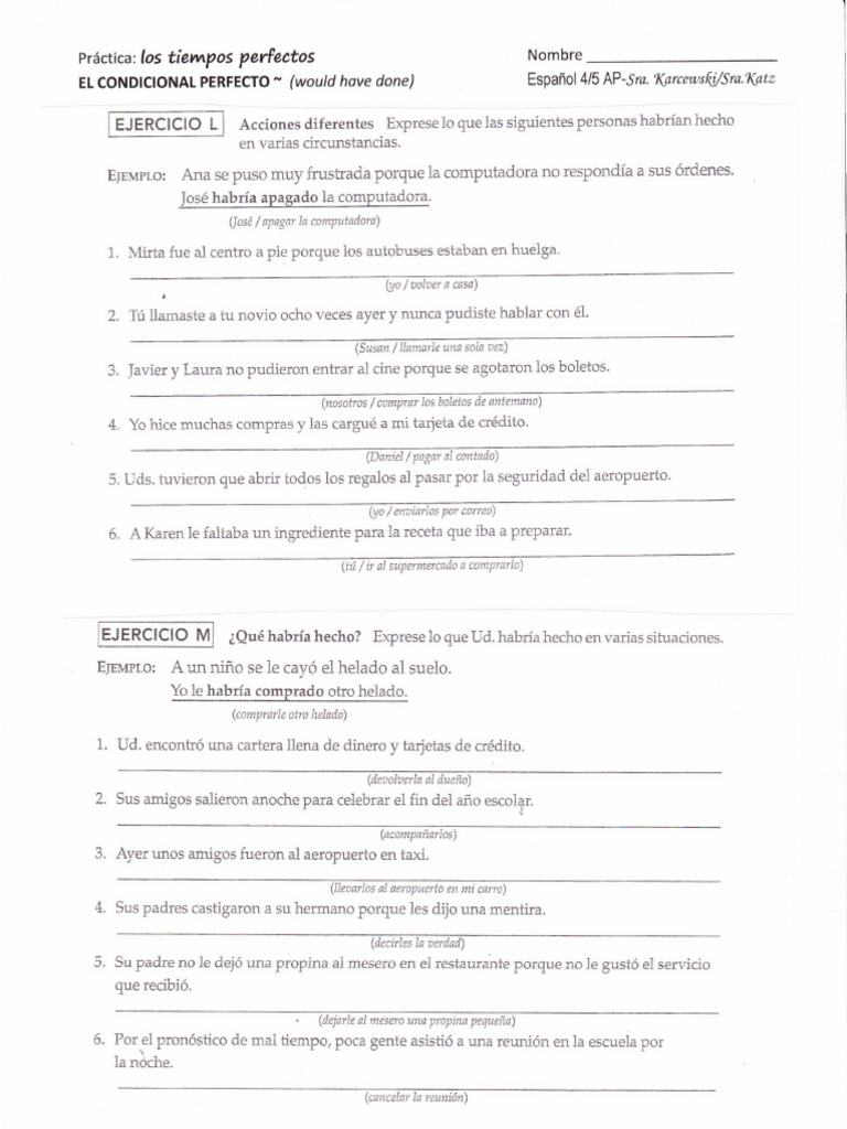 Tarea Condicional Perfecto | PDF