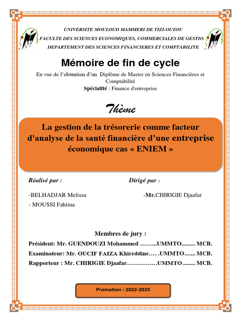 Memoire Final | PDF | Ratio financier | Business