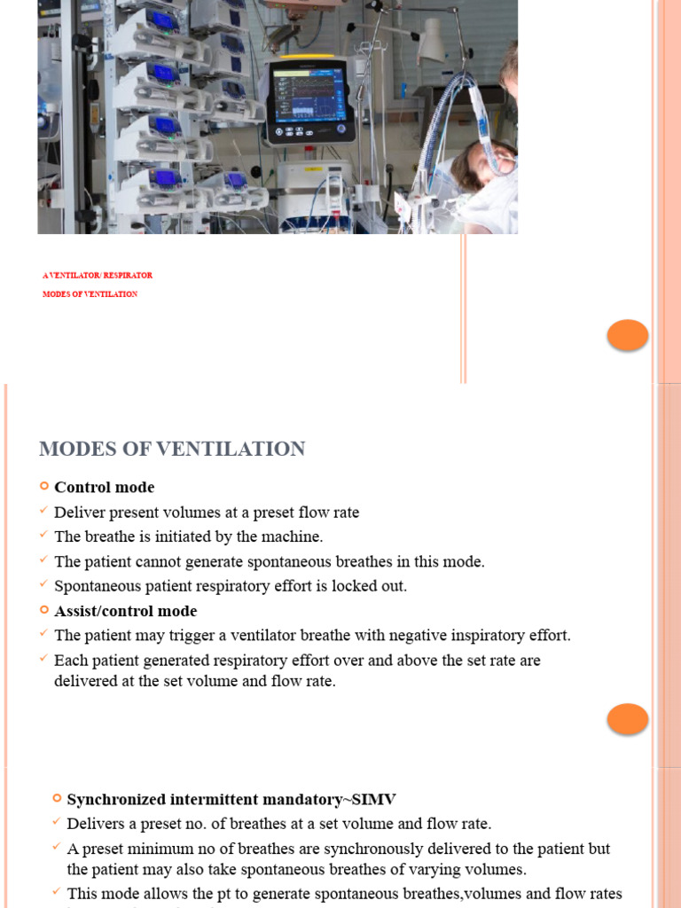 Modes of Ventilation CCU PPT3 | PDF | Breathing | Respiratory System