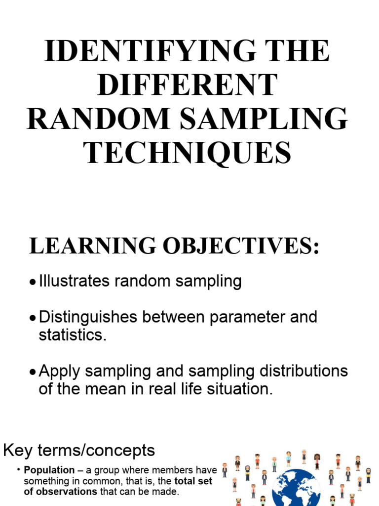 Identifying The Different Random Sampling Techniques Autosaved | PDF | Sampling (Statistics ...