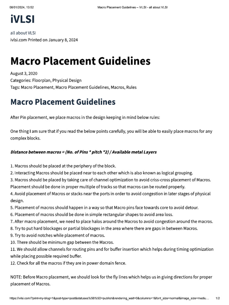 3macro Placement Guidelines | PDF