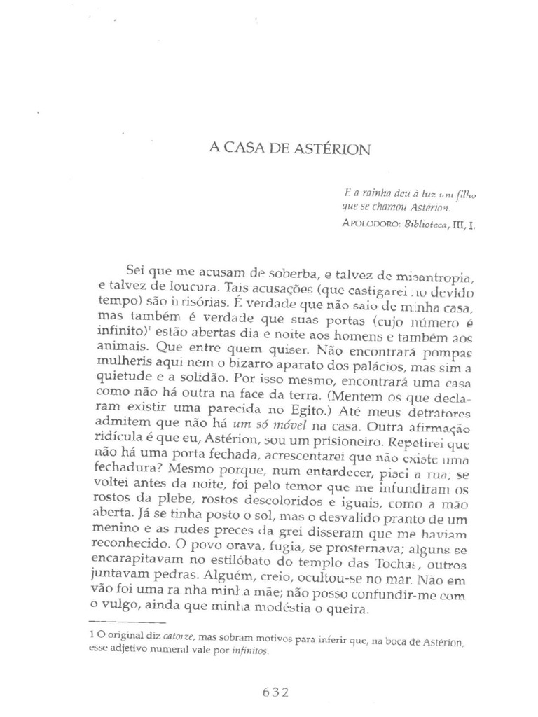 Jorge Luis Borges - A Casa de Astérion | PDF