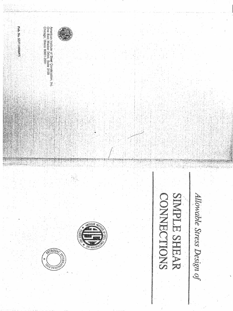 AISC - Allowable Stress Design of SIMPLE SHEAR CONNECTION - 1990 ...