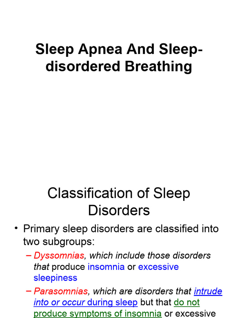 Understanding Sleep Apnea Types Treatments Pdf Sleep Disorder