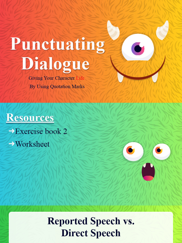 Punctuating Dialogue - Week 4 | PDF | Quotation Mark | Comma