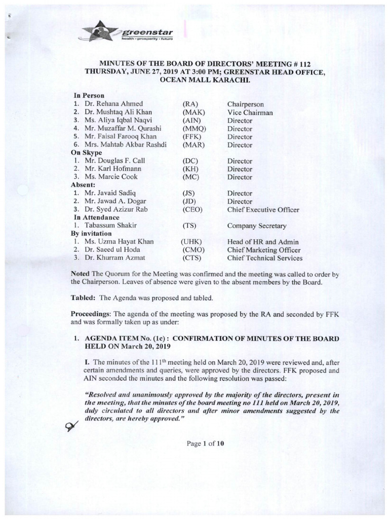 BOD Minutes 112 (Signed) | PDF