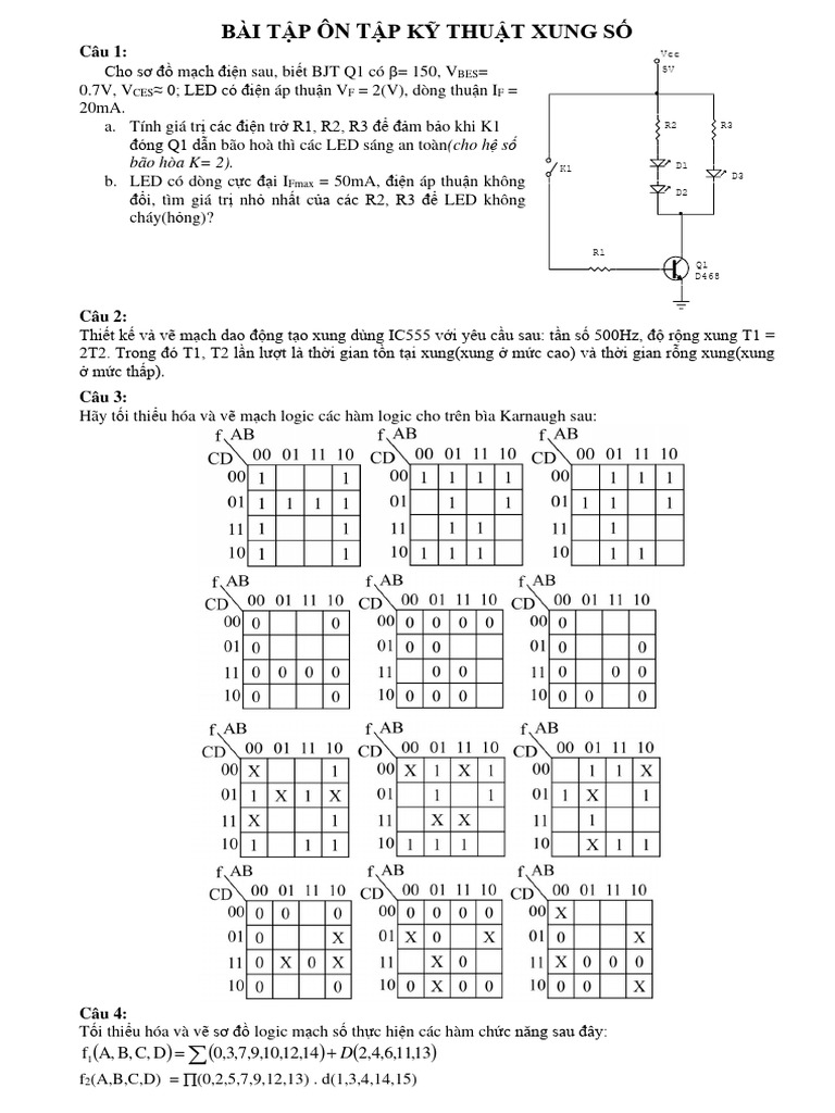 Bai tap on tap giua ky 221 | PDF