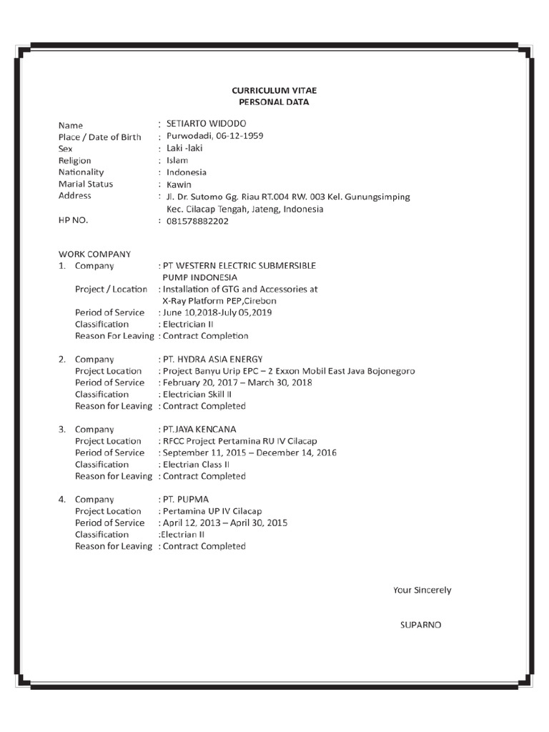 Cv Widodo Pdf Pdf