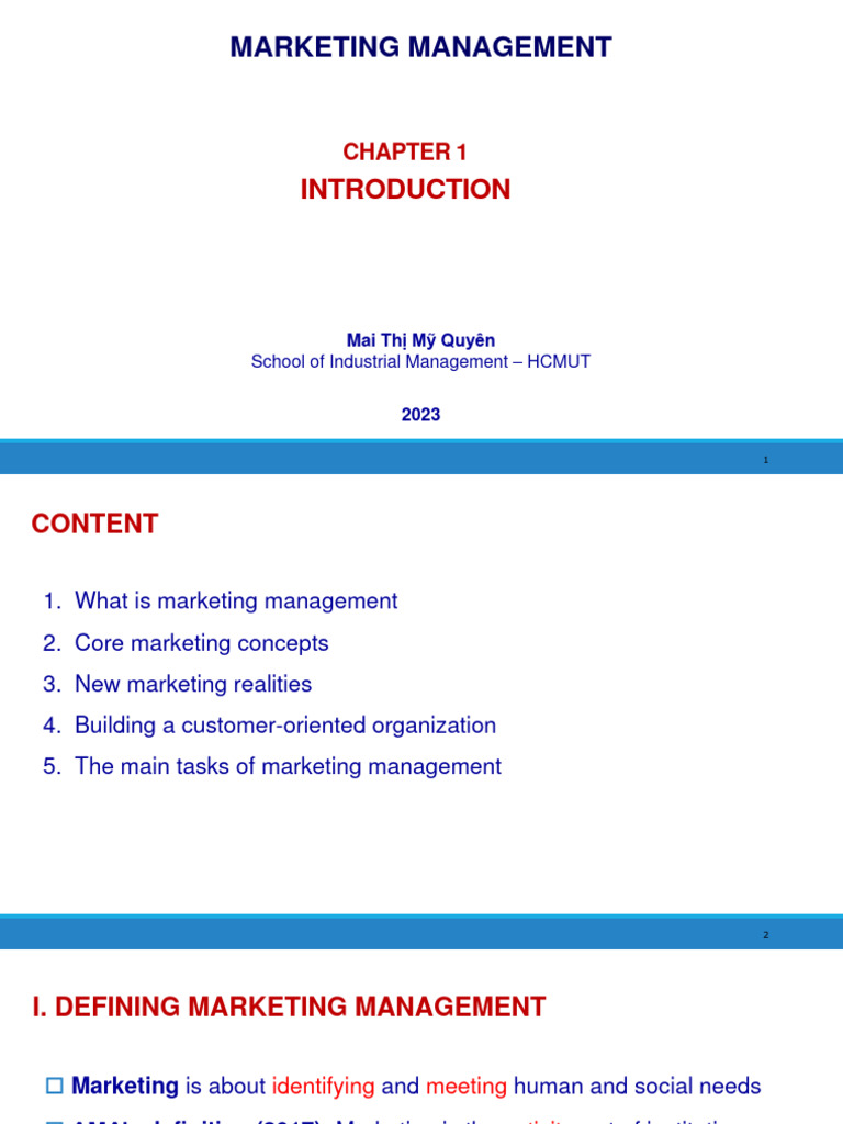 MM - Ch1 - Introduction | PDF | Marketing | Advertising
