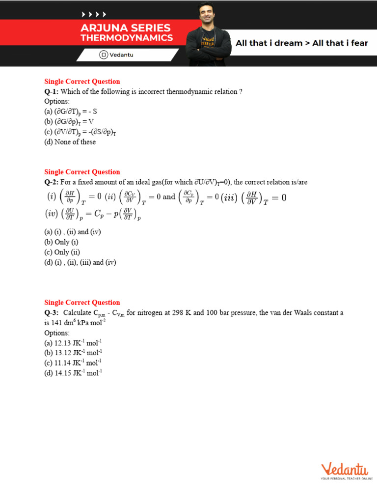 Arjuna Series - Thermodynamics | PDF | Atmosphere | Classical Mechanics