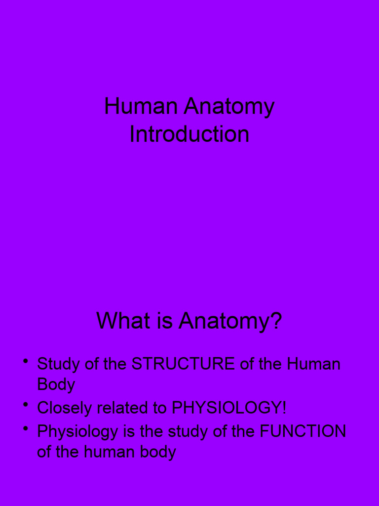 Anatomy Introduction | PDF