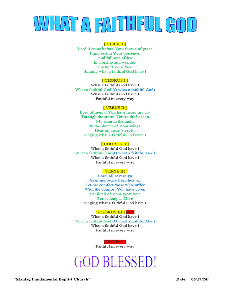 What A Faithful God-03!17!24 | PDF | God | Religious Belief And Doctrine