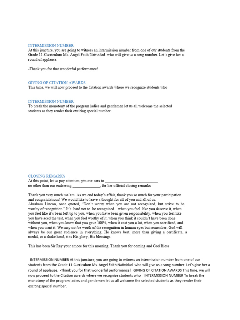 convocation script | PDF