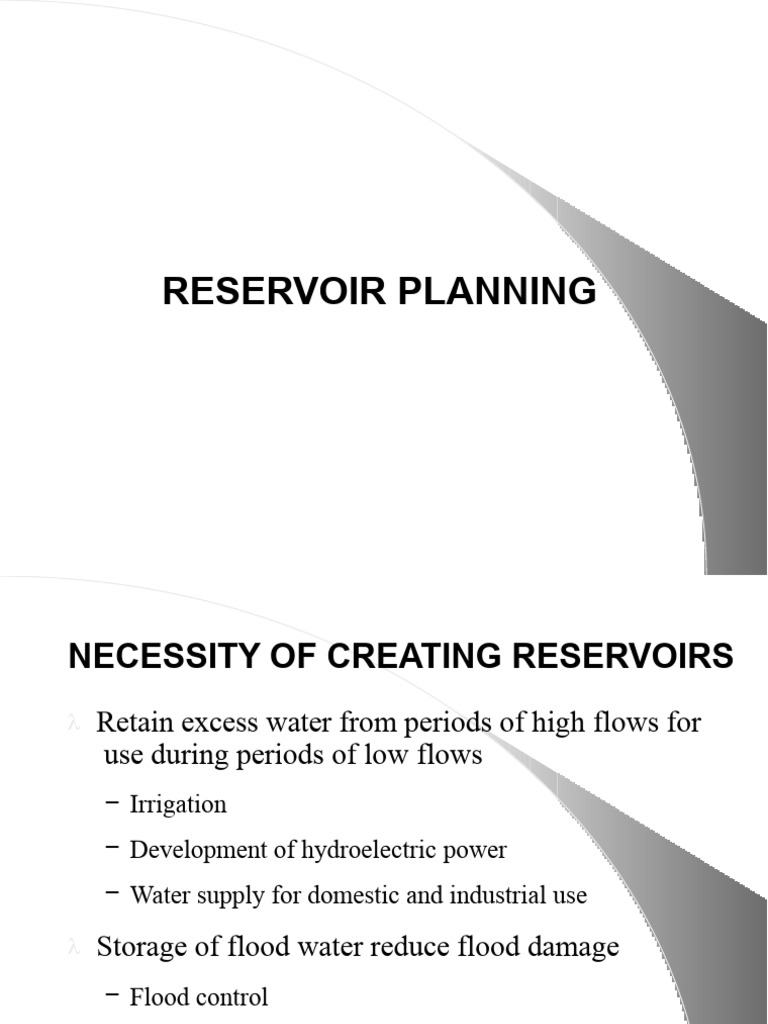 Reservoir Planning | PDF | Reservoir | Discharge (Hydrology)