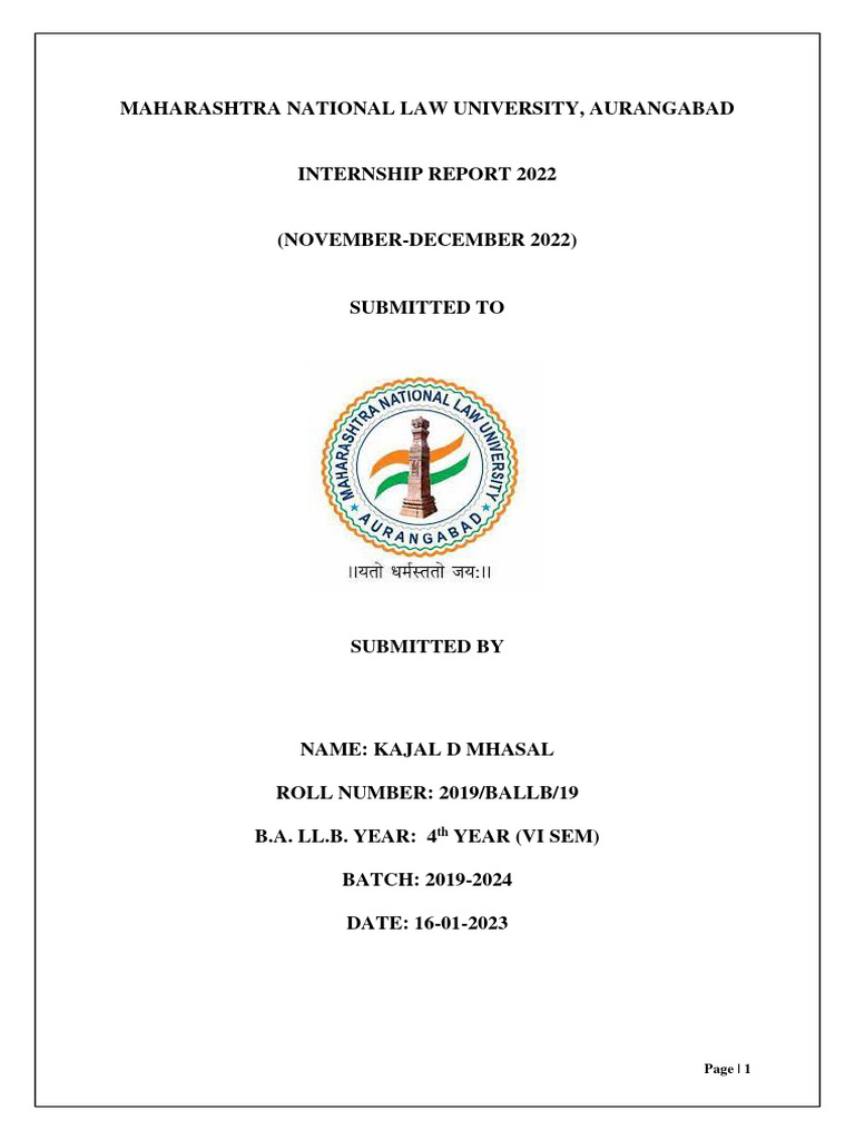 Internship Report 2023-2 | PDF | Negotiable Instrument | Subrogation