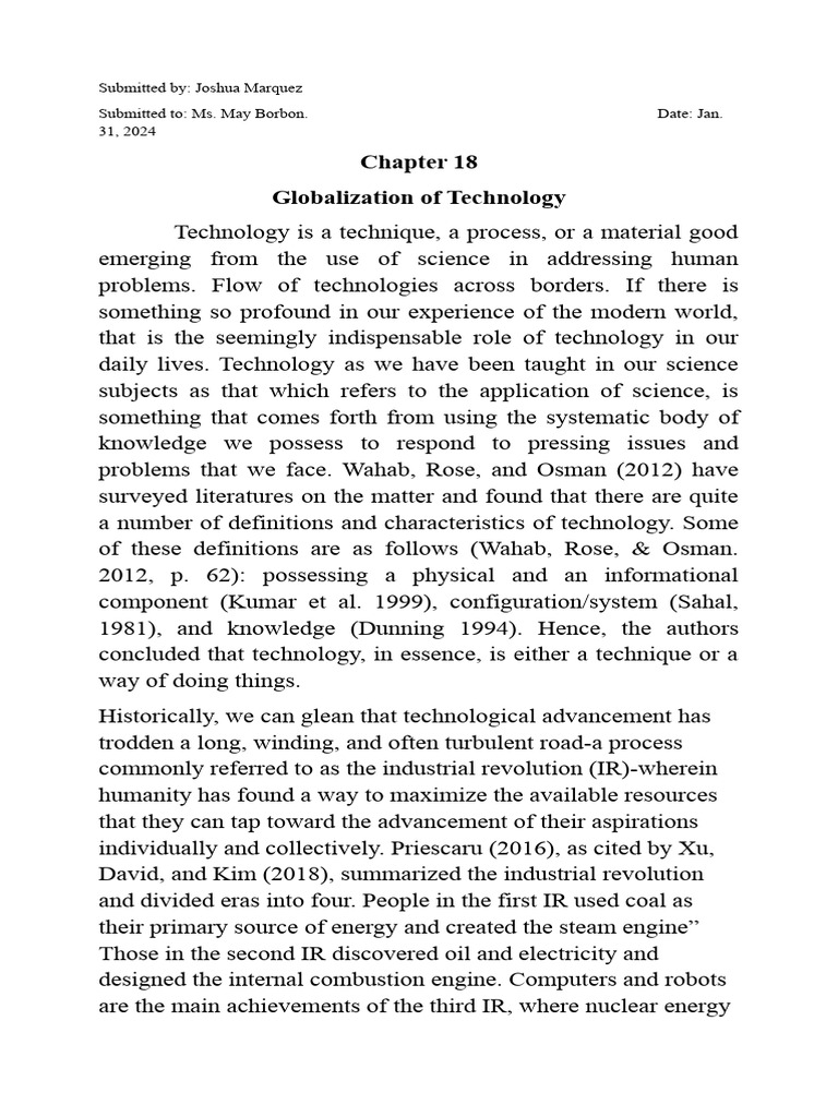 Globalization of Technology The Summary by Joshua M. | PDF | Engines ...