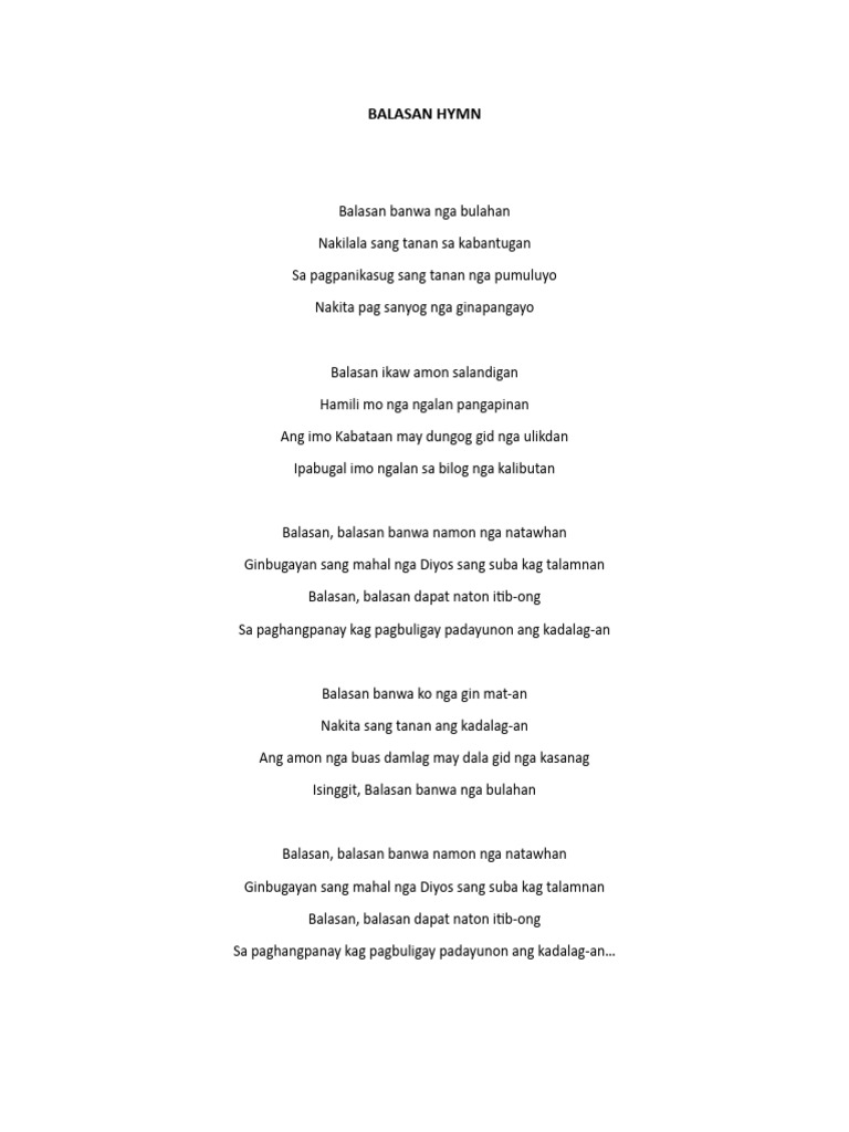 Balasan Hymn | PDF