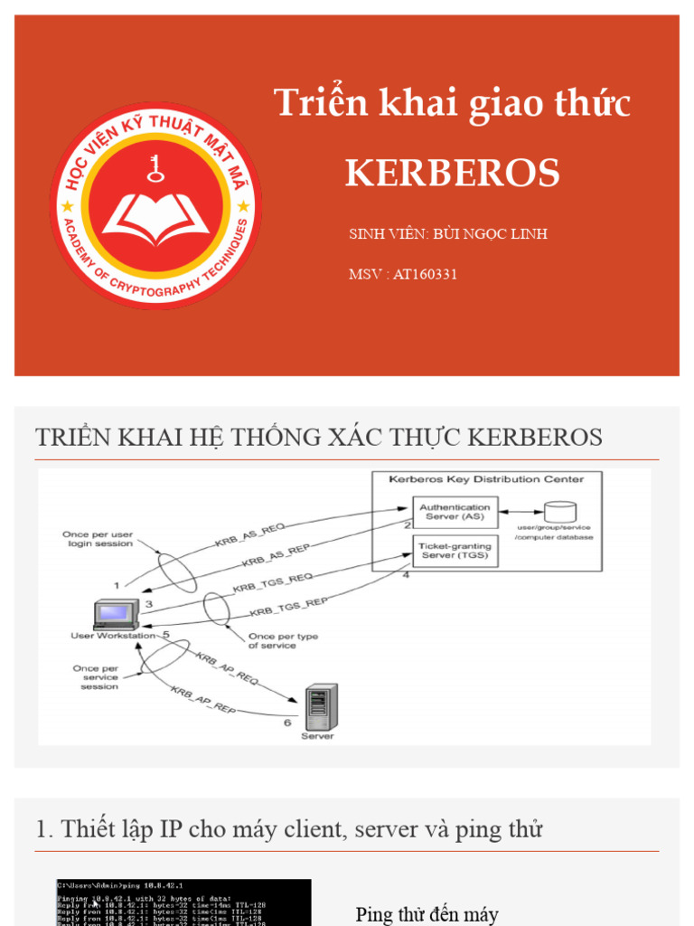 Bài 2. Triển Khai Giao Thức KERBEROS | PDF