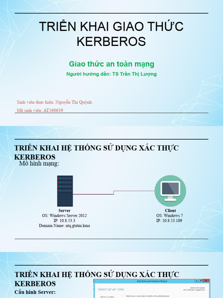 Bài 02. Triển Khai Giao Thức Kerberos | PDF