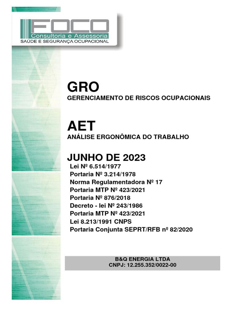 Aet B&Q 2023 - Gna Saneago.v4 | PDF | Fatores humanos e Ergonomia
