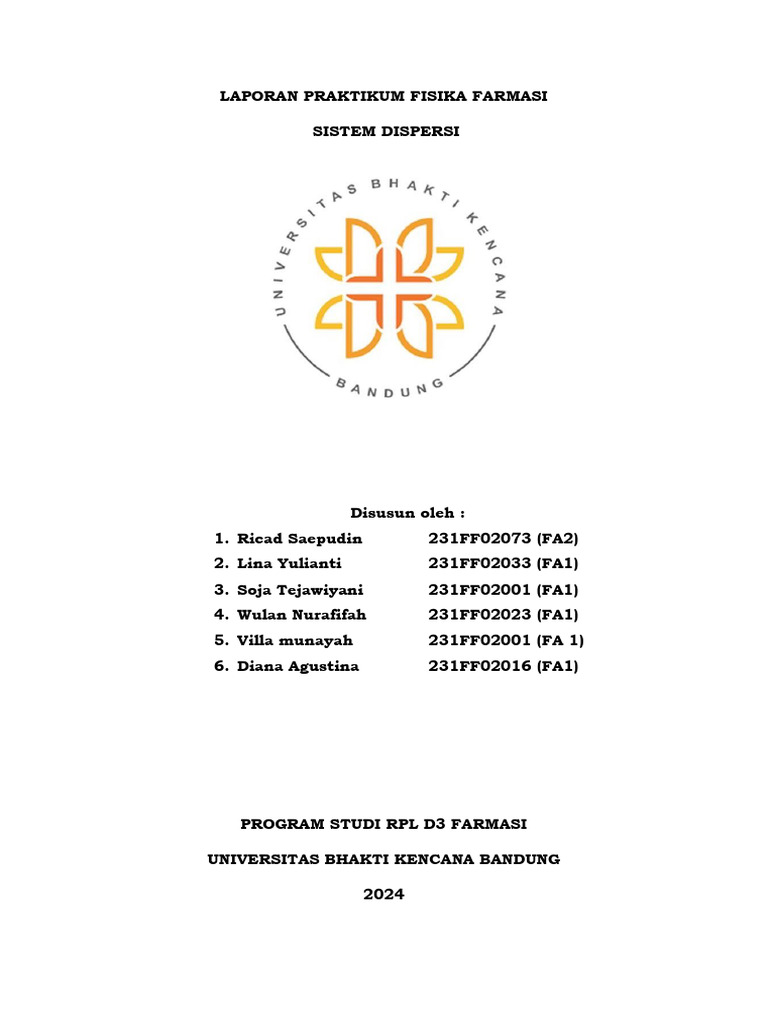 Laporan Praktikum Fisika Farmasi Sistem Dispersi | PDF