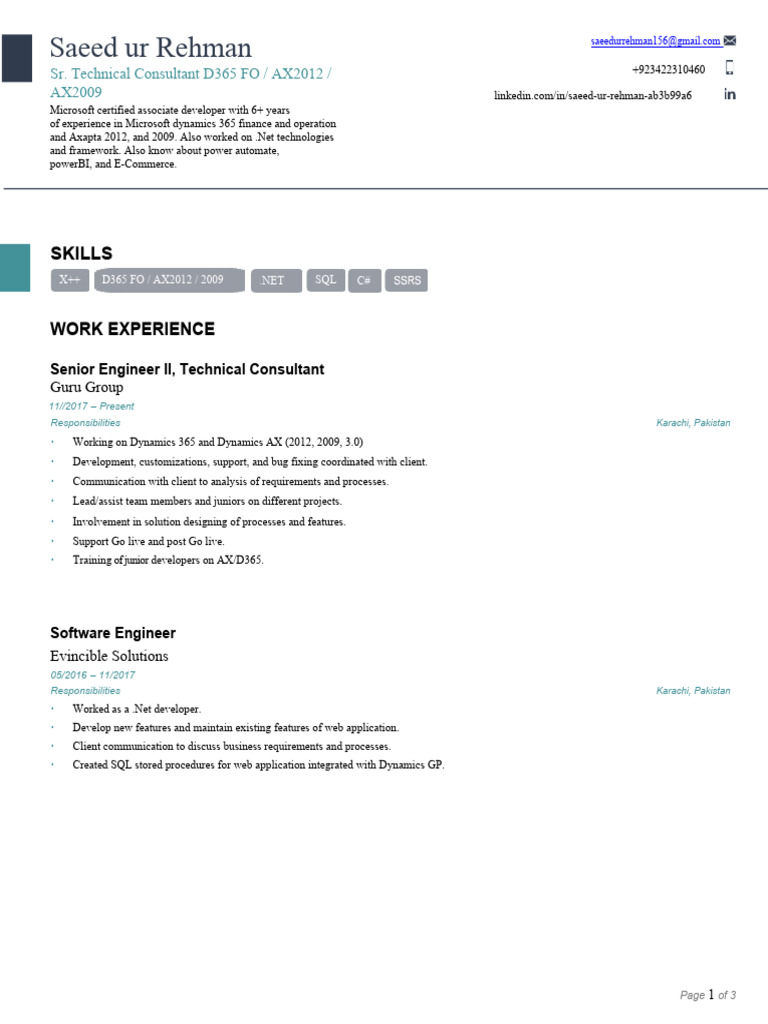 Saeed Ur Rehman - Resume | PDF | Microsoft Sql Server | Computer Science