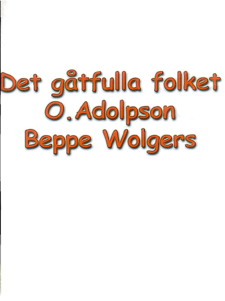 Adolphson - Det Gåtfulla Folket | PDF