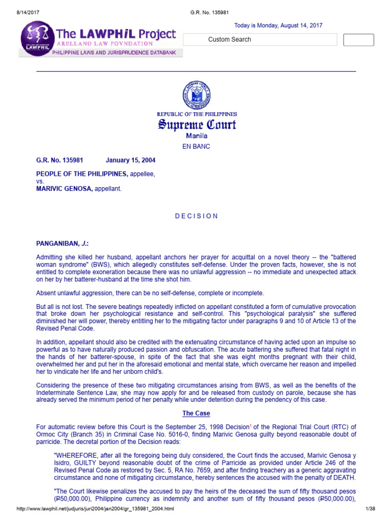 6.11 People VS Genosa | PDF | Neurosis | Mental Disorder