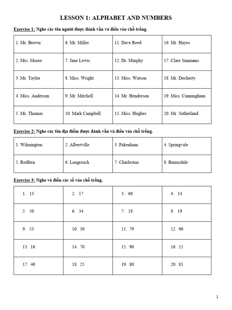 Lesson 1 - Key | PDF