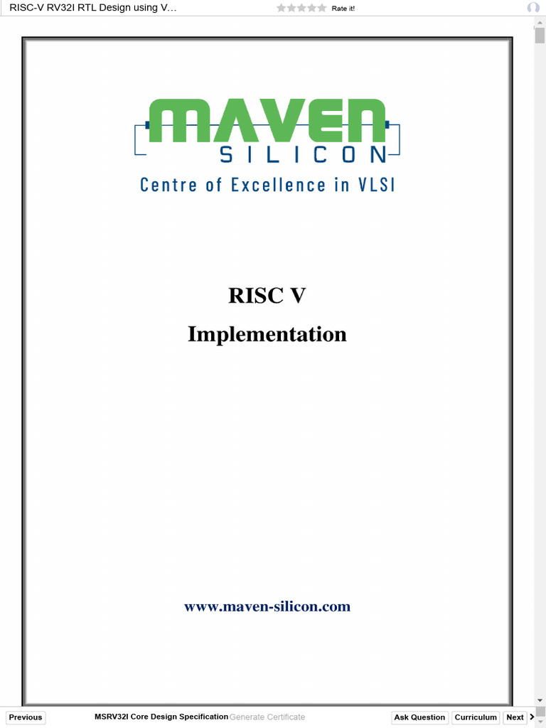 Risc V Rv32i Rtl Design Using Verilog Hdl Pdf Hardware Description Language Logic Synthesis