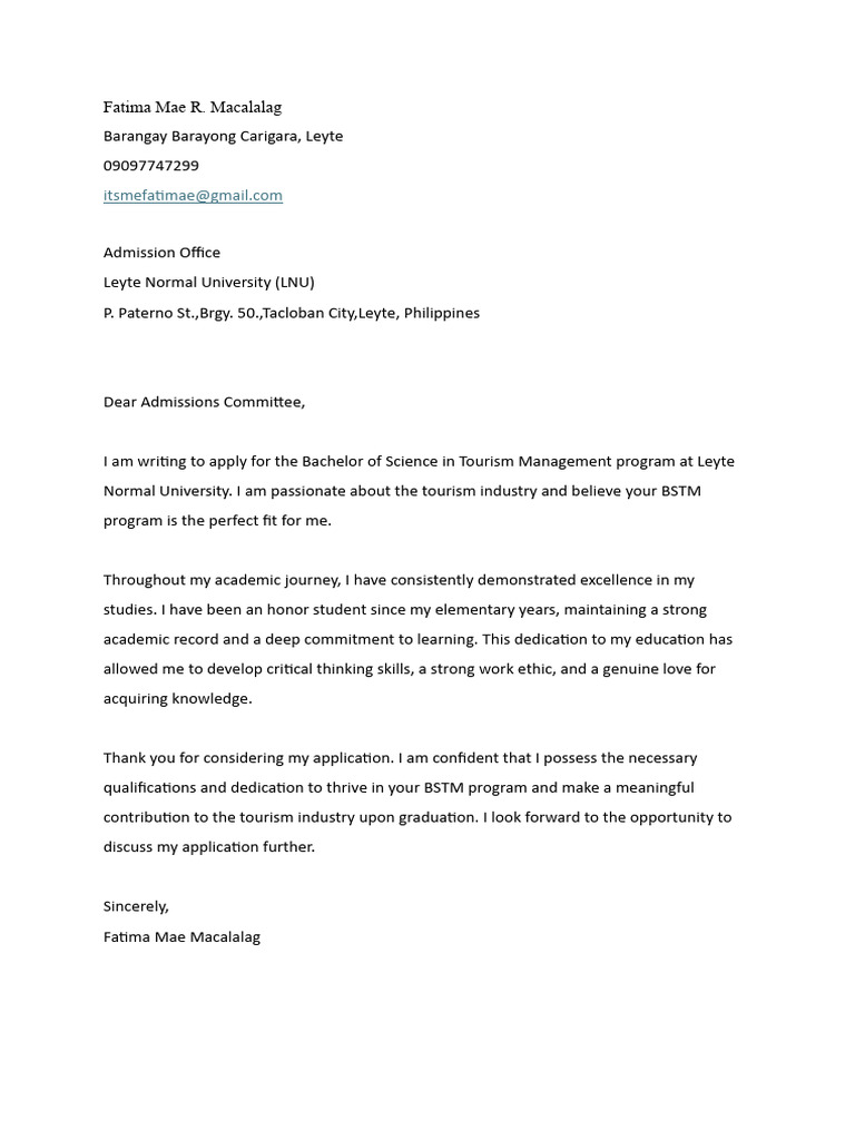 College Admission Letter | PDF