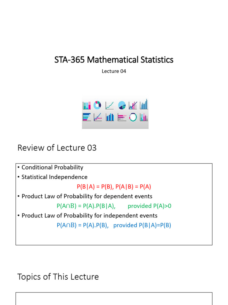 Lecture 04 | PDF | Probability | Probability Theory