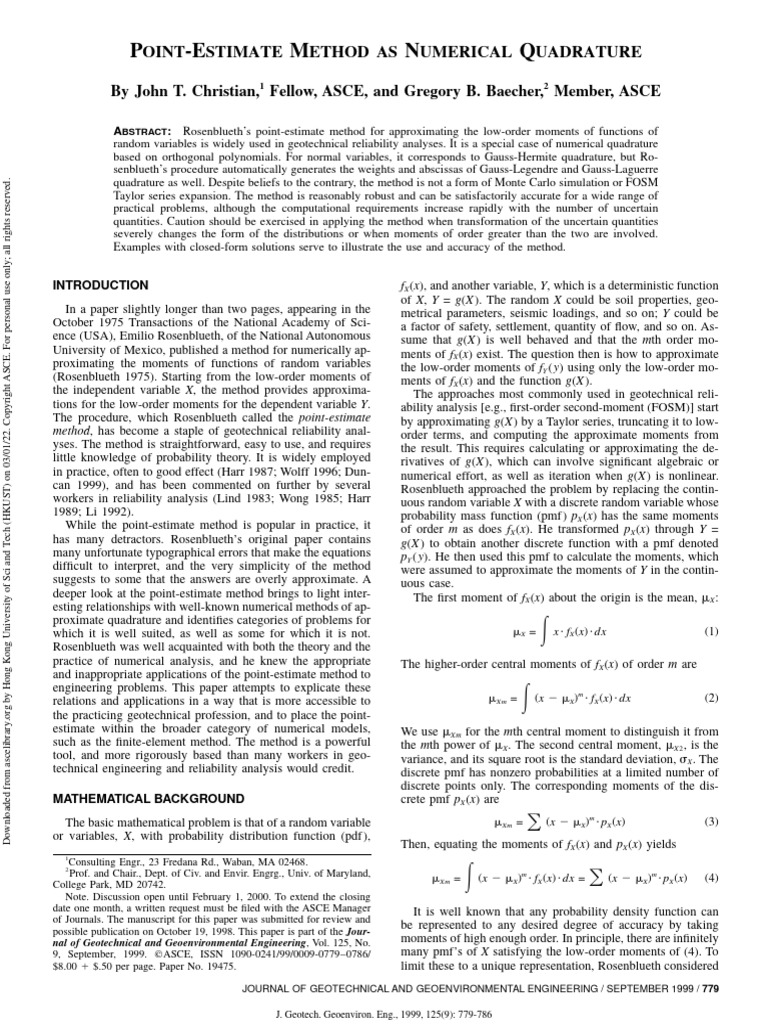 Topic1 4a Reference Point Estimate Method Pdf Skewness Integral