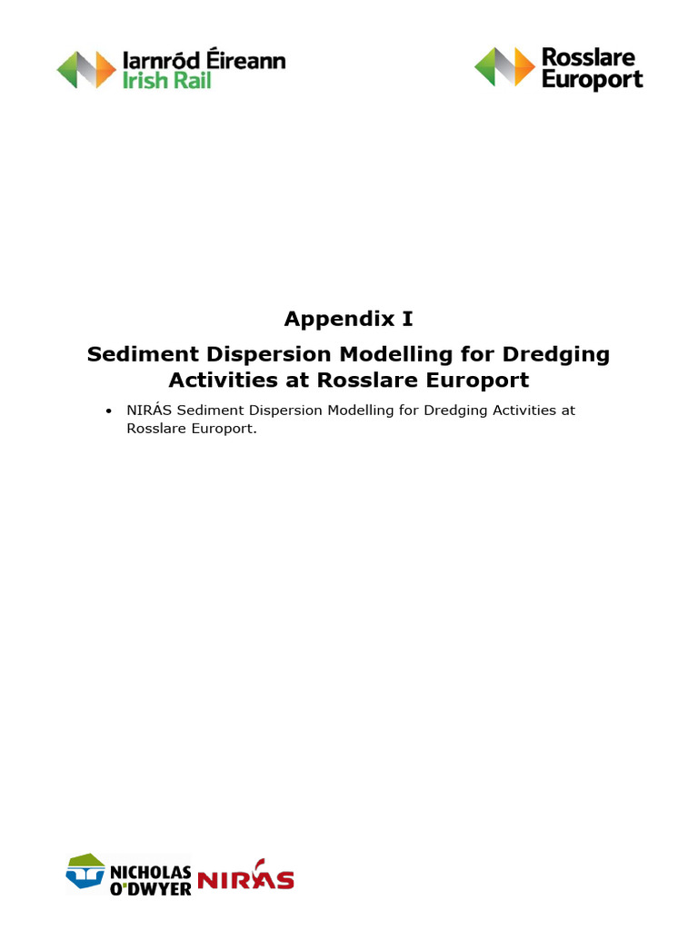 Appendix I Sediment Dispersion Modelling For Dredging Activities at ...