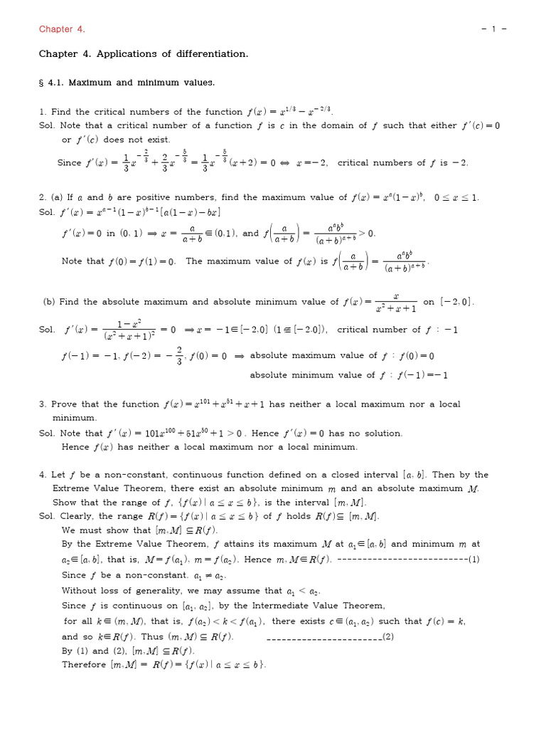 Sol 4 | PDF | Mathematical Analysis | Mathematics