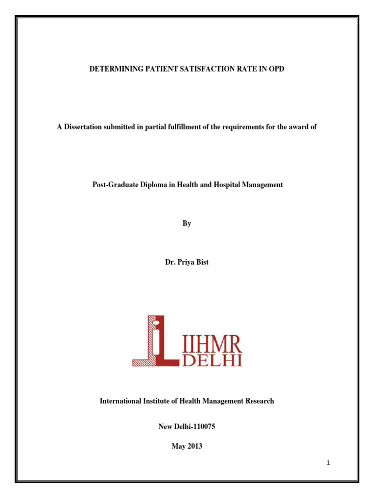 Patient Satisfaction in OPD Analysis | PDF | Patient | Customer ...