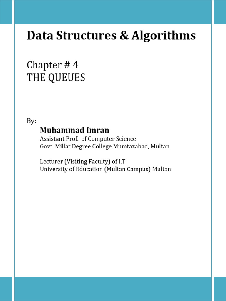 CH # 4 (Queue) | PDF | Queue (Abstract Data Type) | Computer Science CH # 4 (Queue) | PDF | Queue (Abstract Data Type) | Computer Science